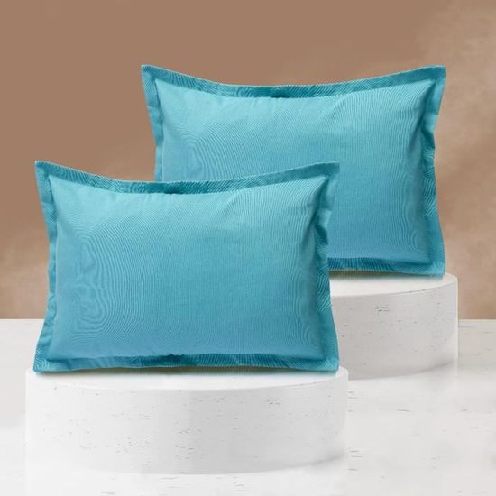 Pack 2 Housses De Coussin 40X60 Cm, Coton Et Polyester, Pour La ...