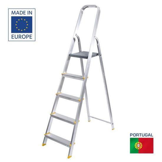 DENZEL - Escabeau 5 marches en aluminium - jusqu'à 150 kg - Cdiscount ...