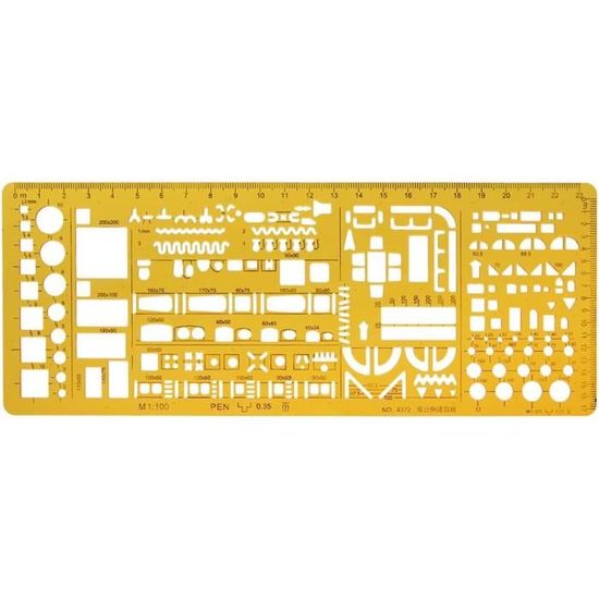 Lunji Règle Géographie Normographe pour Dessin Bâtiment Bureau [285 ...