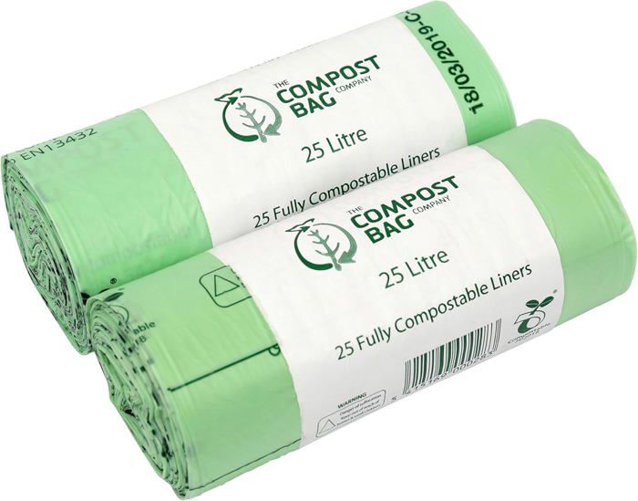 25 Litre X 50 Compostable Caddy Bags - Biobag Kitchen Food Waste ...