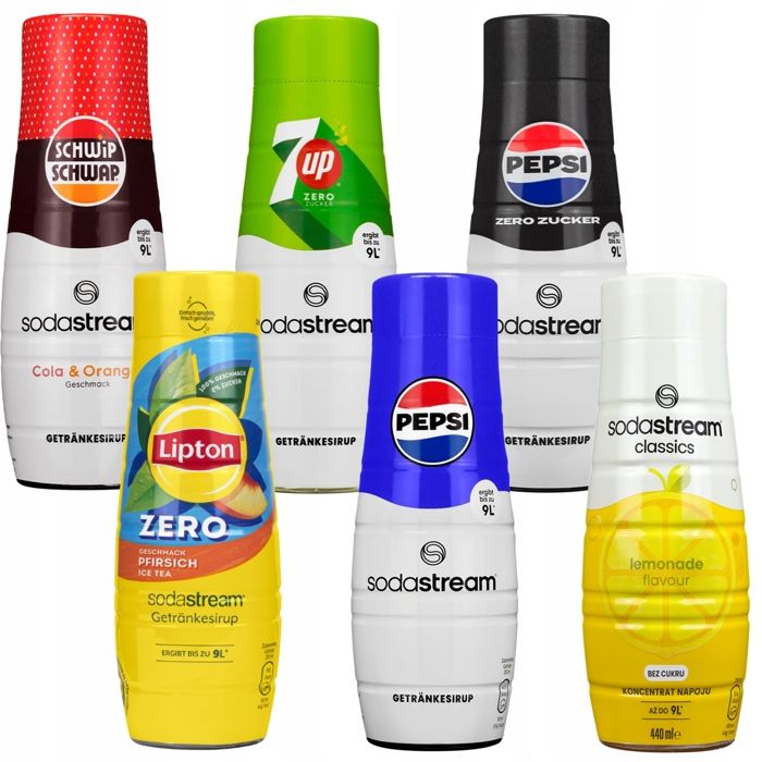 Sirop boisson concentré - SodaStream - Lot 6x440ml - Pepsi 7UP Zero ...