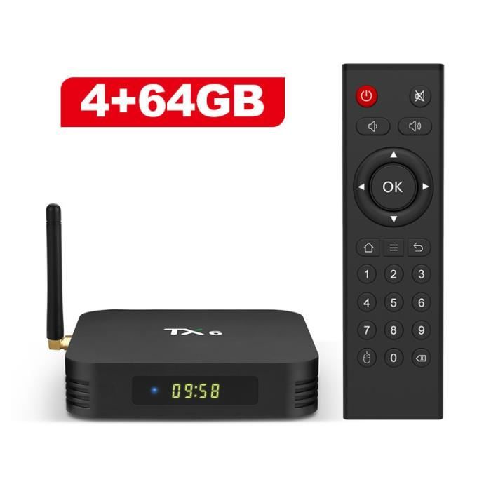 Ue Plug - 4G 64G - Boîtier Smart TV TX6S, Android 9, Allwinner H6 Quad Core,décodeur connecté ...