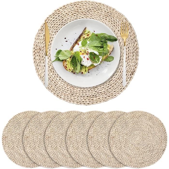 Lot De 6, Sets De Table Ronds Tissés En Cosse De Maïs, Sets De Table ...