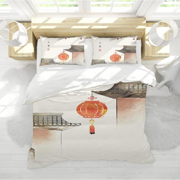 Housse De Couette De Style Chinois Red Lantern Hôtel Quality Housse De ...