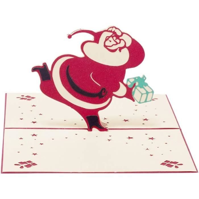 À Forme De Père Noël Cartes Postales 3D Noël Carte De Vœux De Noël ...