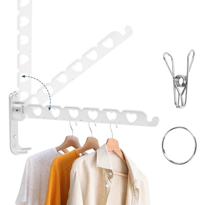 Porte Cintre Mural, Étendoir Mural, Séchoir À Linge Mural, Rotation 90 ...