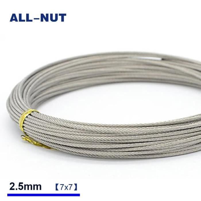 Taille 304 stainless steel Câble super fin en acier inoxydable 2.5mm ...