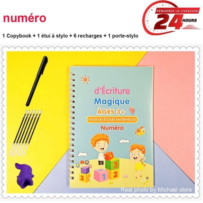 Cahier De Pratique Magique Pour Enfants Livre Réutilisable Lingette