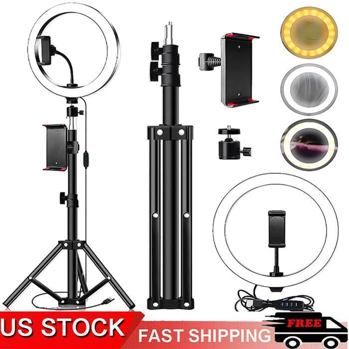 Ring Light 26cm Selfie Light Anneau avec support réglable (44 cm à 120 ...