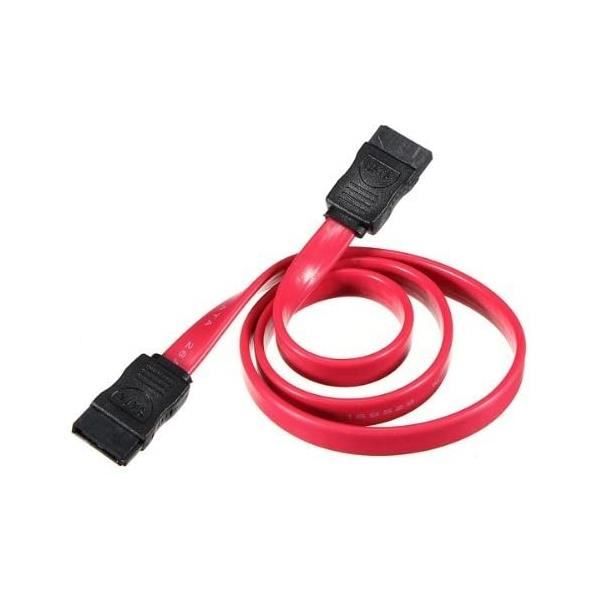 CABLING® Nappe câble rouge SATA 50 cm avec connecteurs noirs pour ...