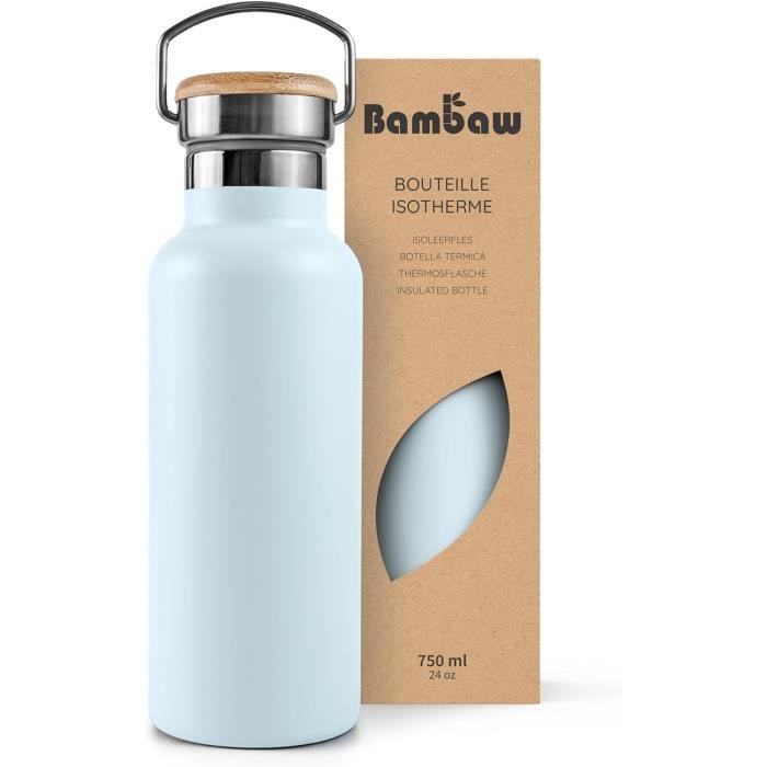 Bouteille Isotherme 750 Ml, Bouteille D‘Eau Bleu Clair, Gourde Inox ...