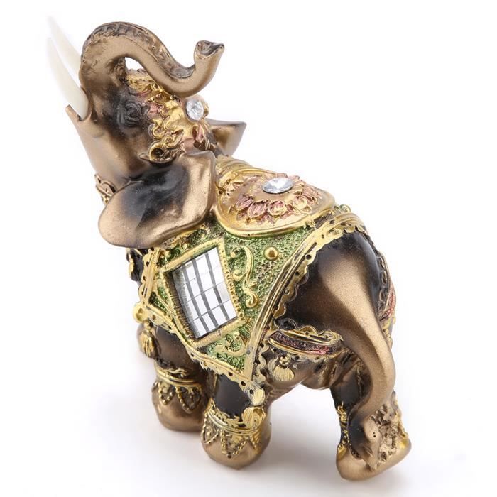 JIN-Lucky Feng Shui Green Elephant Statue Sculpture Wealth Figurine ...