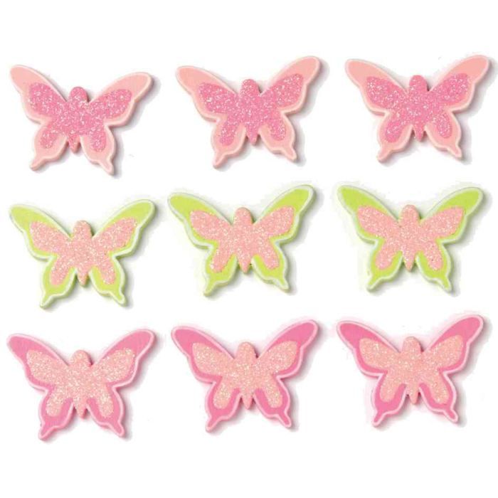 Confettis en bois "Papillon", rose pâle/rose/vert - Cdiscount Beaux ...