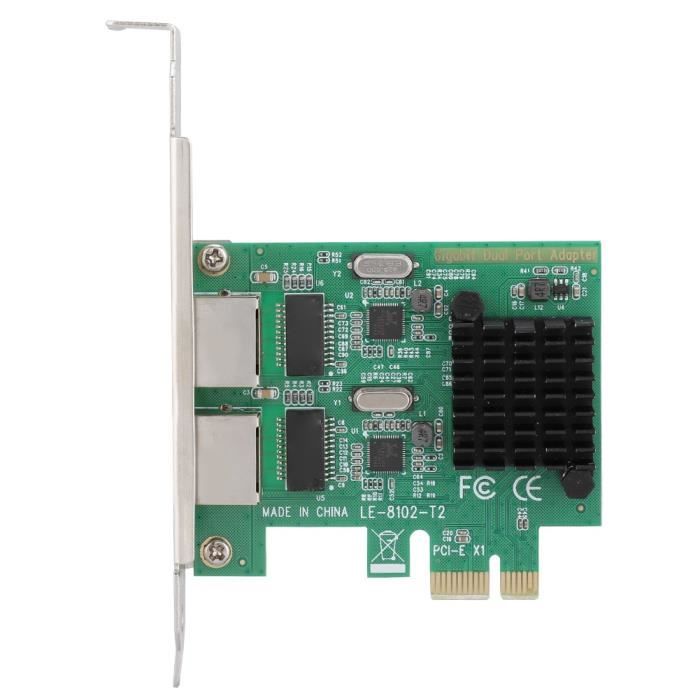 Carte réseau PCI-Ex1 Gigabit Carte PCI-E double port RJ-45 10/100 ...