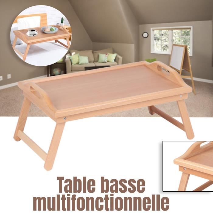 Support PC Table basse pliant portatif 59* 33* 21,5 cm en Hêtre CEN-23 ...