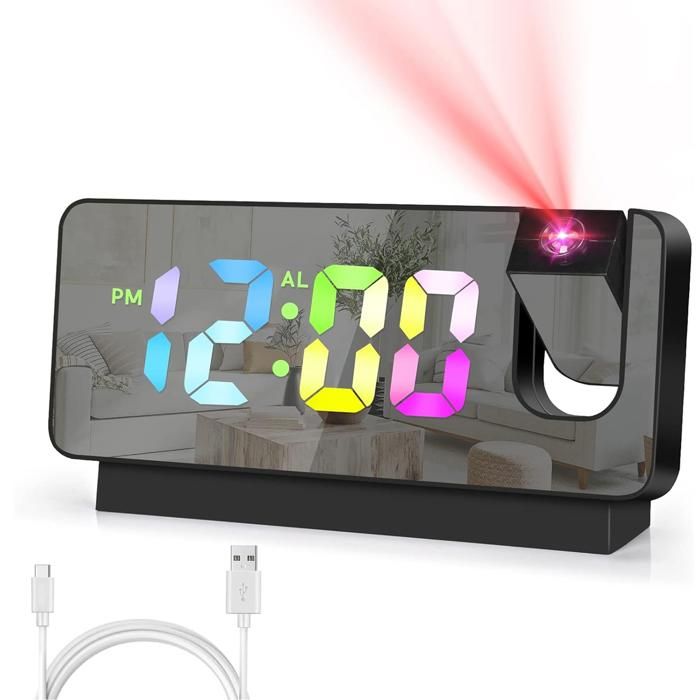 Reveil Projecteur INN® Plafond 8 fonctions réveil à projection Horloge ...