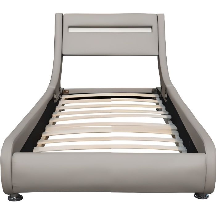 Lit ava pour matelas 120x190 - Sommier Tte de Lit eclairage LED Incurve ...