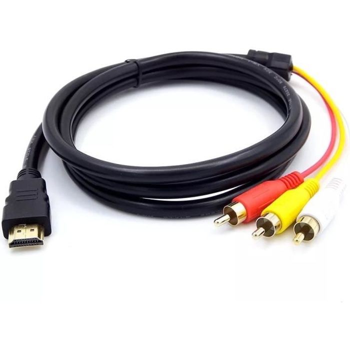 Adaptateur HDMI vers 3x RCA RVB Câble 1,5 m Prise péritel TV vidéo ...