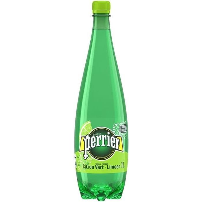 PERRIER : Eau minérale naturelle gazeuse aromatisée au citron vert 1 L ...