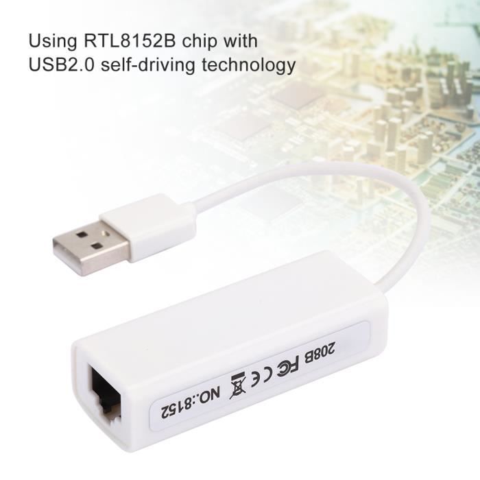 CEN Adaptateur USB vers Ethernet, Carte Réseau Externe pour Ordinateur, Réaltek RTL8152B, ABS ...
