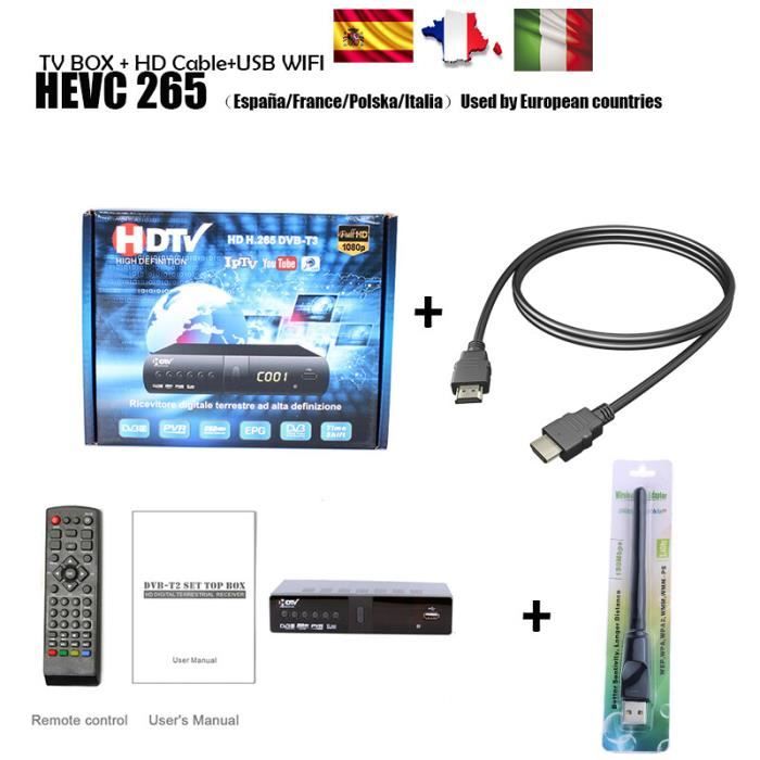 Décodeur Numérique HD DVB T2 TV Tuner Support H.264 1080P Récepteur ...