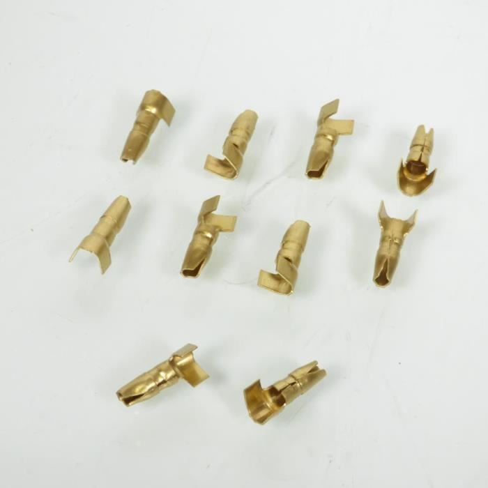 10 cosse ronde fiche électrique cylindrique mâle NON isolée laiton 4mm ...