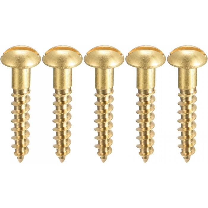 Bois Vis M4 x 20mm Fendu Rond Tête Laiton Autotaraudant Vis 50[S336 ...