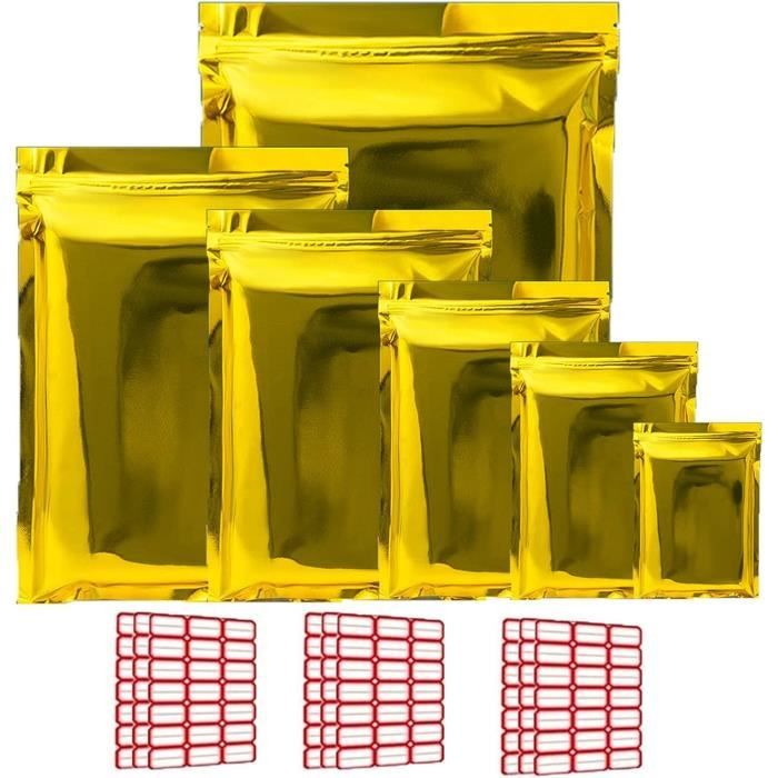 100 Pièces Sacs En Mylar Anti-Odeurs Sachet Aluminium Refermable Zip ...