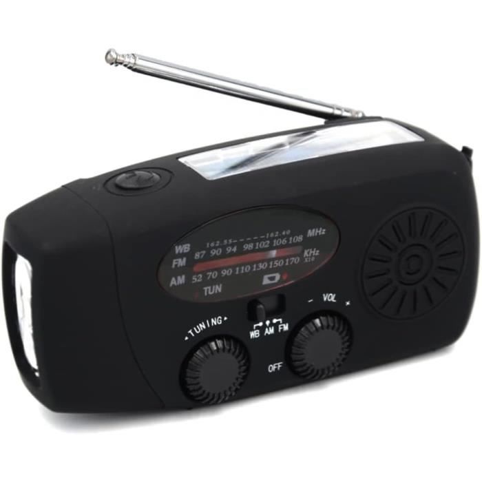 Radio Solaire Portable 2000 Mah - Radio Multifonction À Manivelle Avec ...