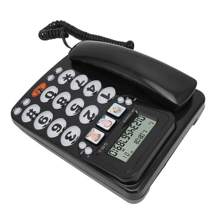 Vvikizy Téléphone fixe filaire Téléphone Filaire ID Appelant Raccourcis ...
