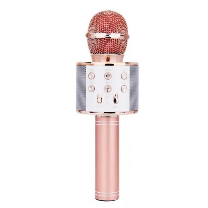 MICROPHONE,Rose Gold--Microphone portable sans fil Bluetooth WS858 ...