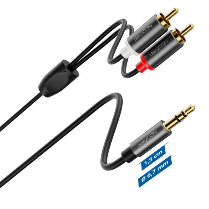 5M Câble Jack Vers Cinch Rca Câble Audio 3,5Mm Convertisseur Câble ...