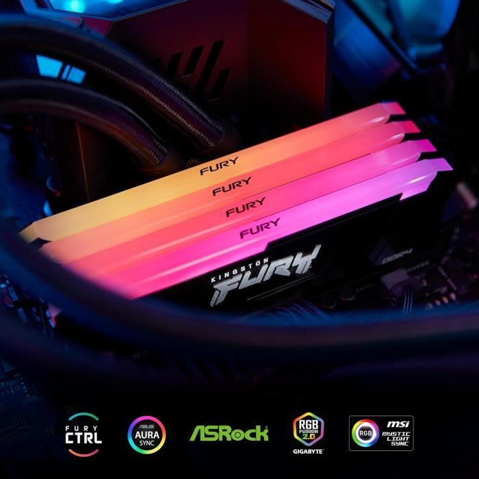 Kingston Fury Beast Rgb 16Gb 3200Mt-S Ddr4 Cl16 Dimm Computer Memory Kf432C16Bb2A-16[J912 ...
