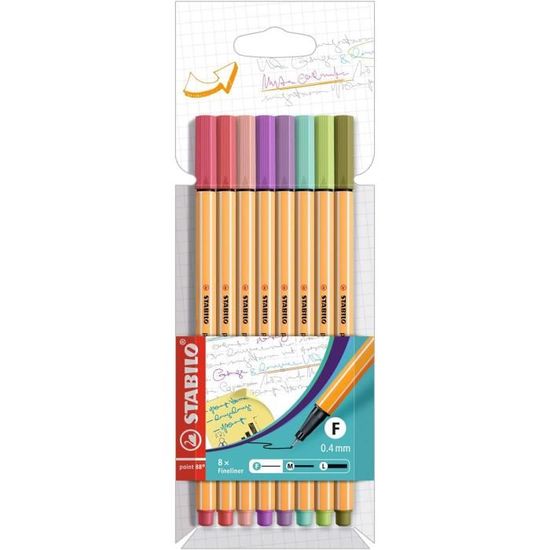 Stylo feutre pointe fine - point 88 - Etui carton x 8 stylos feutres ...
