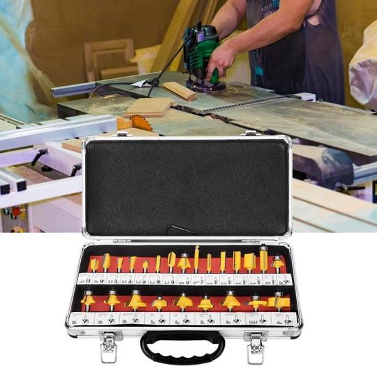 24pcs-set Fraise 1-4" Tige Router Bit Set Kit d'outils pour le travail ...