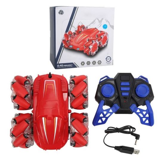 Dilwe voiture de course cascadeur M2 2.4G LED Stunt Car 4 roues motrices anti-interférences ...