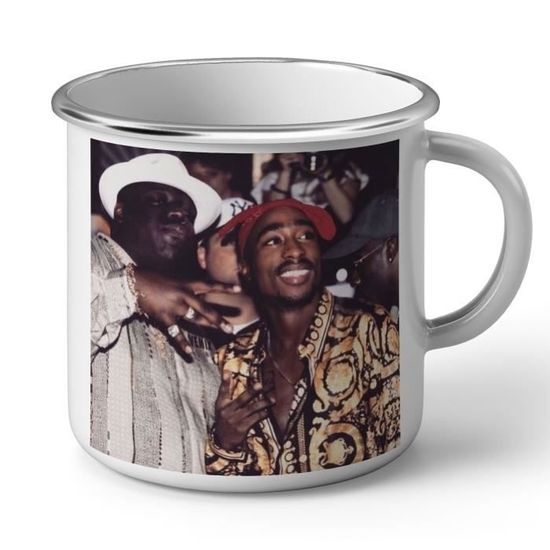 Mug en Métal Emaillé Tupac Shakur The Notorious Big Rapper Vintage Hip ...