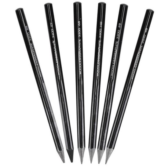HURRISE crayon à croquis 6 pièces stylo à croquis en carbone ...