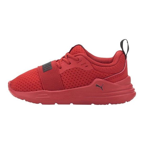 Baskets enfant - Puma - Wired Run AC - Rouge vif/noir - Lacets ...