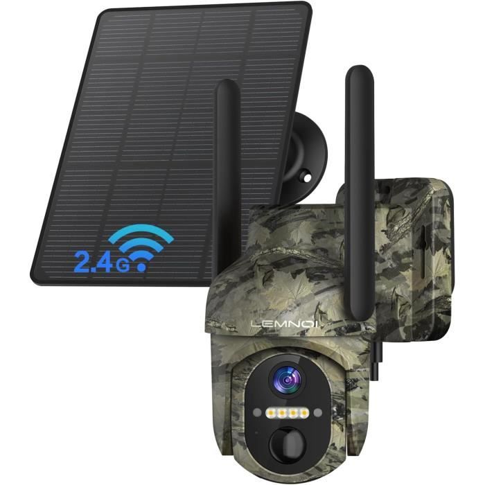 Caméra Surveillance WiFi Extérieure sans Fil Solaire, Caméra de Securité sur Batterie avec ...