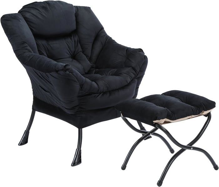 Ensemble de fauteuils de salon et repose-pieds rembourrés, chaise de ...