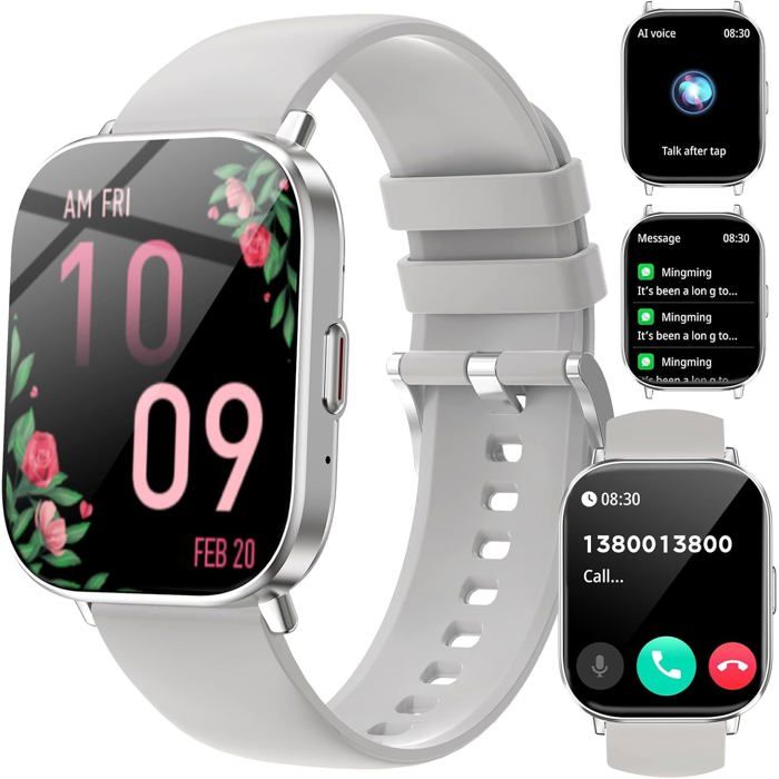 Montre connectée étanche - ZOKKO - 2,01" HD - Appel BLE5.2 - Assistant ...