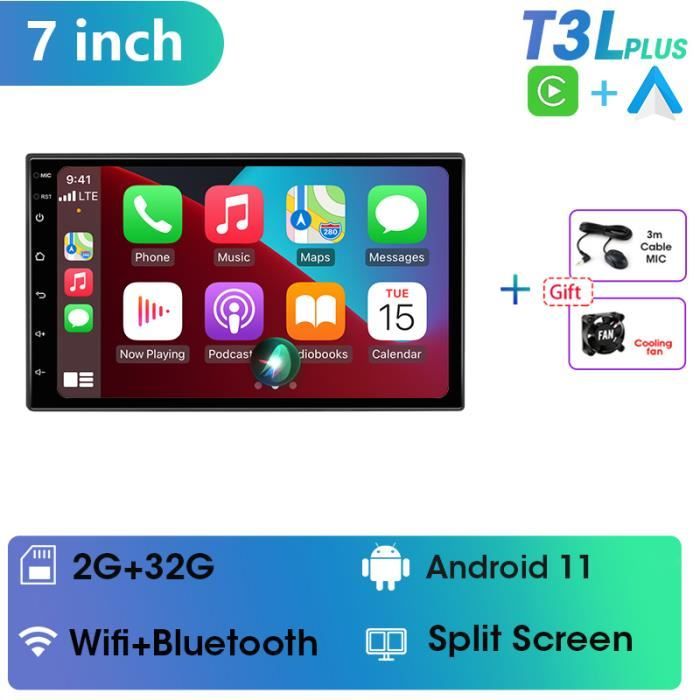 Caméra 2G-32G 4Core - Autoradio Android 11, 7 pouces, navigation GPS, lecteur multimédia vidéo ...