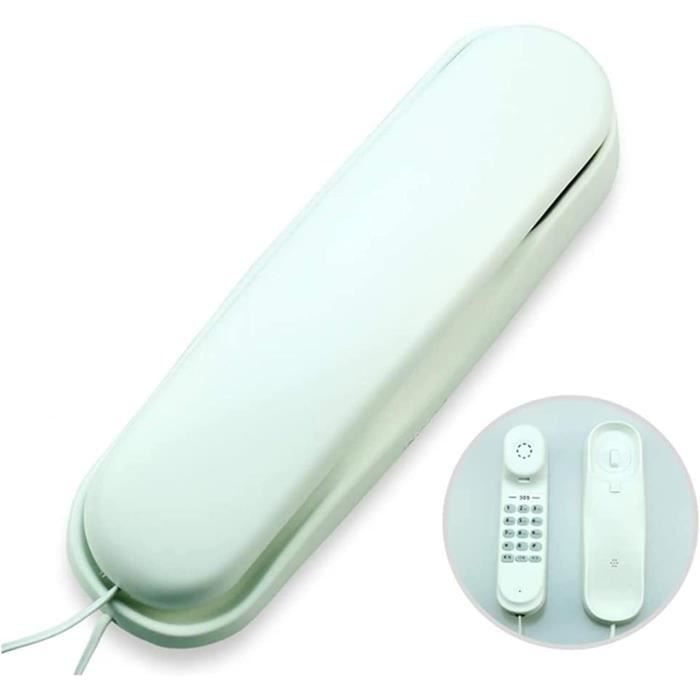 Téléphone mural avec fil - Sans piles - Double usage - Blanc ...