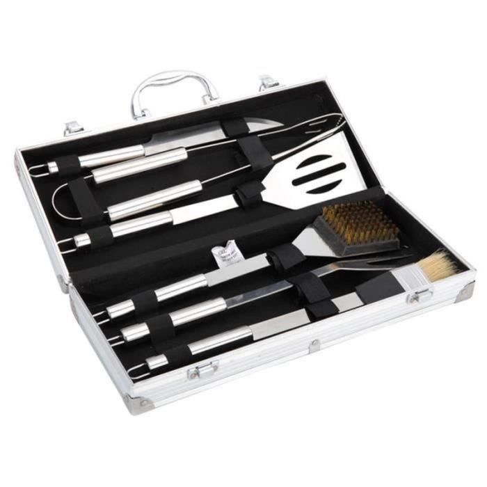 BARBECUE 1 Ensemble En Aluminium Boîtier BARBECUE Outils Acier Inoxydable 6 pièces Grill ...