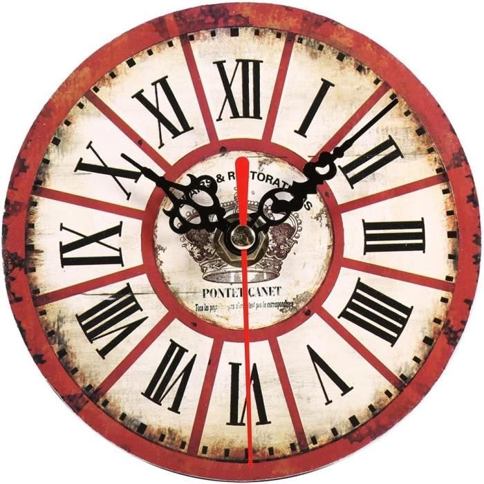Pendule Murale Ronde Numérique en Bois - Vintage - Style (34 ...