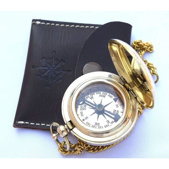 Vintage Boussole Par Laiton Massif Compass|Compass Dans Une Boîte-Case ...