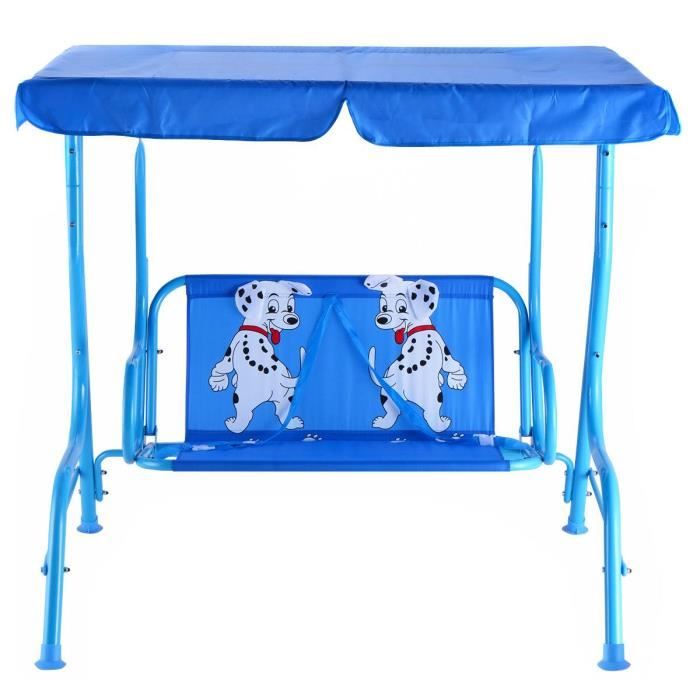 Balancelle de jardin pour enfants 2 places toit anti uv balançoire ...