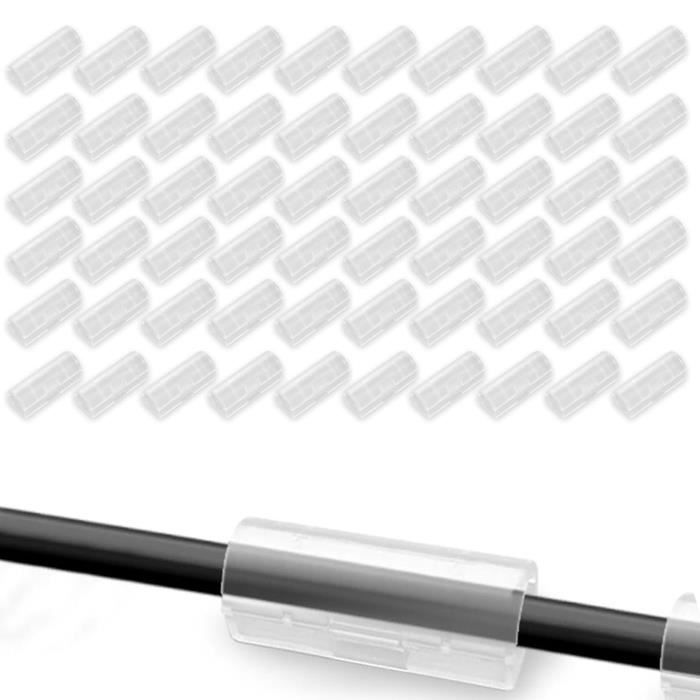 Clips Cable 80 Pcs Transparent Pratiques Support Fixation Organiseur De ...