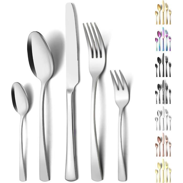 30 Pieces set de couverts de table, ensemble de couverts en acier ...